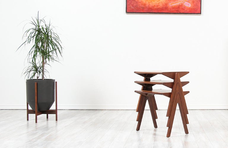 Bob Roukema Cork Top Nesting Tables for Jon Jansen at 1stDibs
