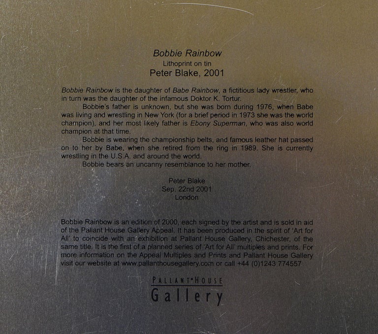Bobbie Rainbow by Peter Blake Lithoprint on Tin 2001 Signed Pop Art For ...