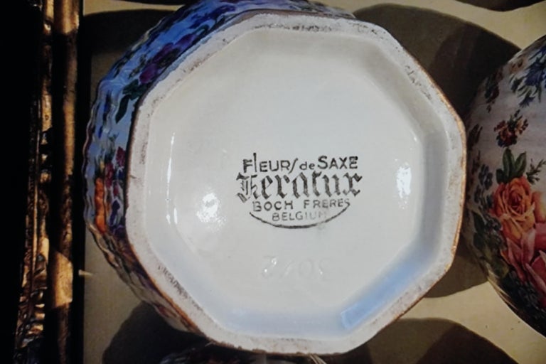 Boch Frères Vase with Stylized Floral Motifs For Sale at 1stDibs