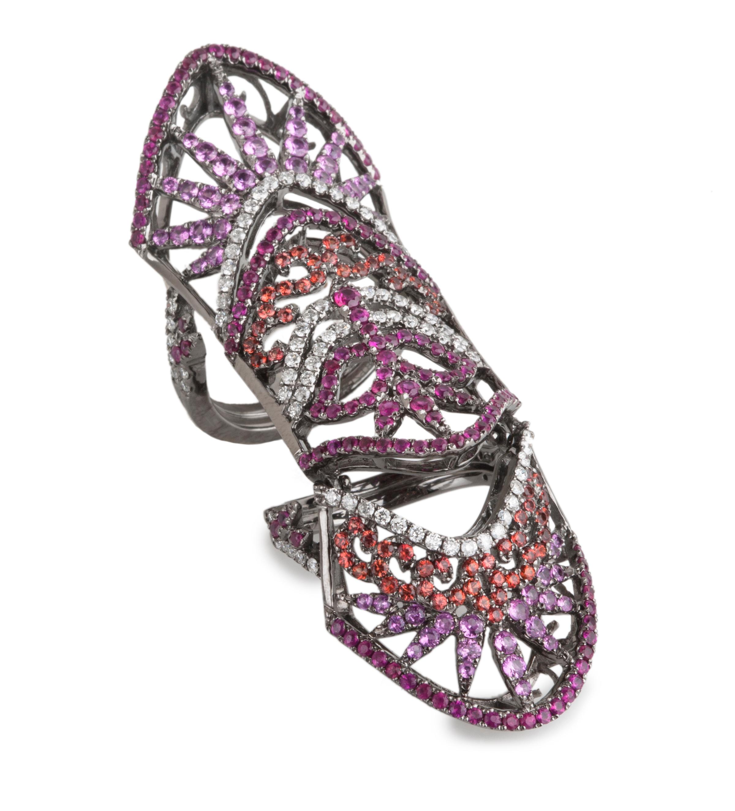 Bochic “Aztec” Long Mask Crown Ring For Sale at 1stDibs