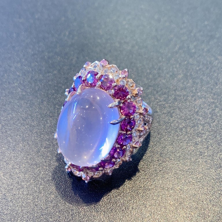 Candy Cocktail Ring, Rose Quartz, Amethyst and White Topaz For Sale at ...