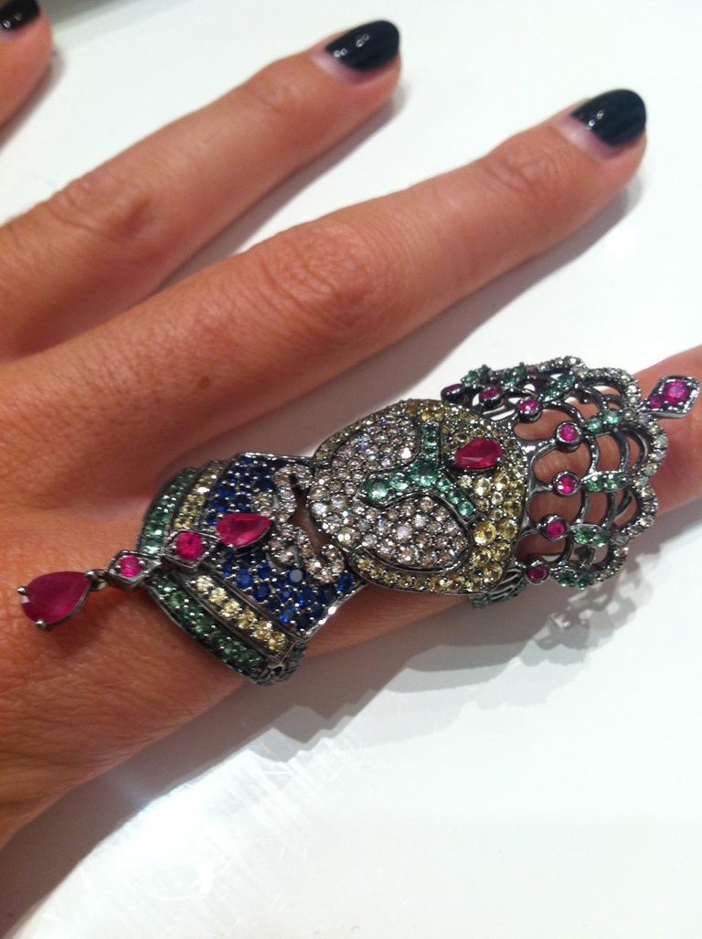 Customizable BOCHIC Iconic Diamond “Crown” Ring Short or Long Made to ...