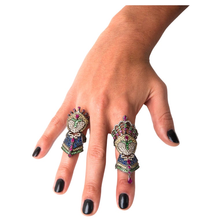 Customizable BOCHIC Iconic Diamond “Crown” Ring Short or Long Made to ...