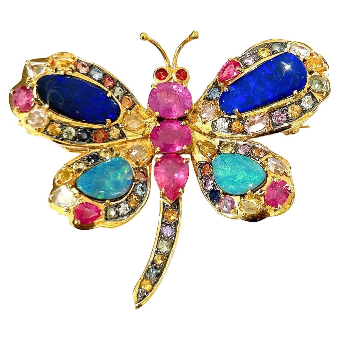 Bochic “Orient” Opal, Ruby and Multi Color Sapphires Set In 18K Gold ...