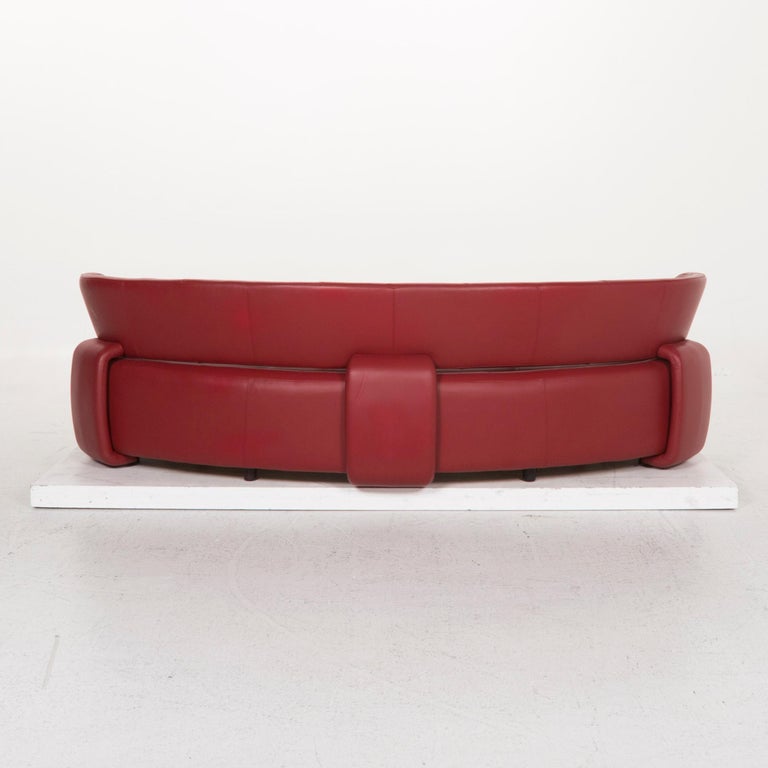 Boconcept Alpha Leather Sofa Red Two-Seat For Sale at 1stDibs