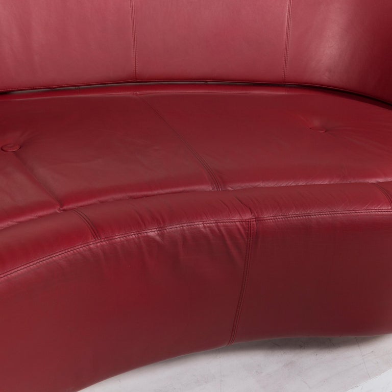 Boconcept Alpha Leather Sofa Red Two-Seat For Sale at 1stDibs