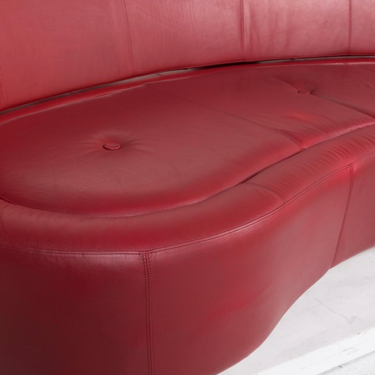 Boconcept Alpha Leather Sofa Red Two-Seat For Sale at 1stDibs