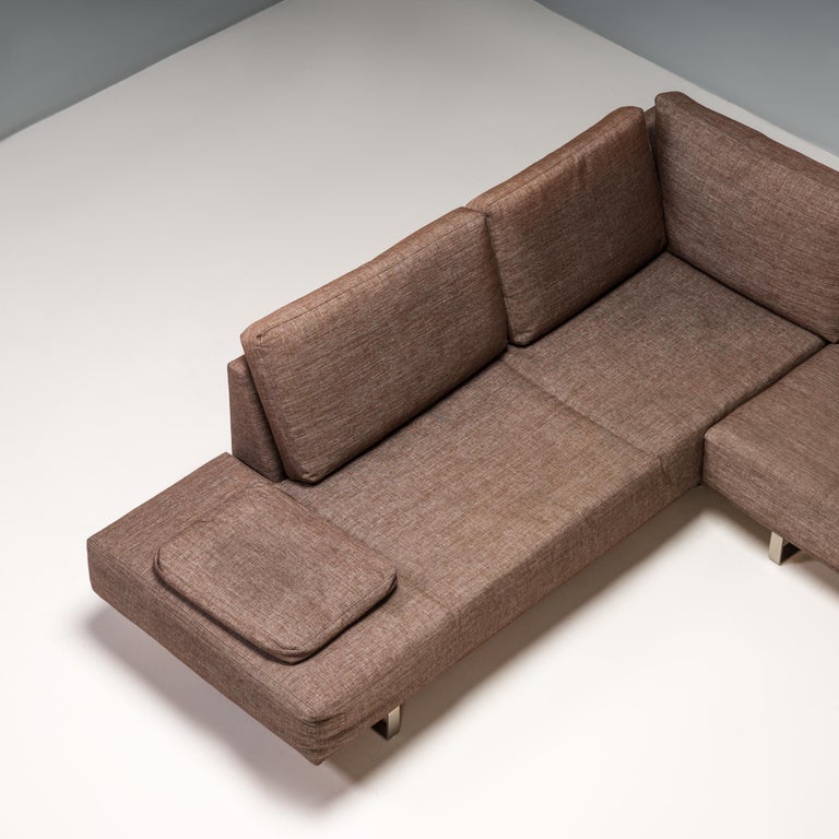 BoConcept Brown Fabric Corner Sofa For Sale at 1stDibs