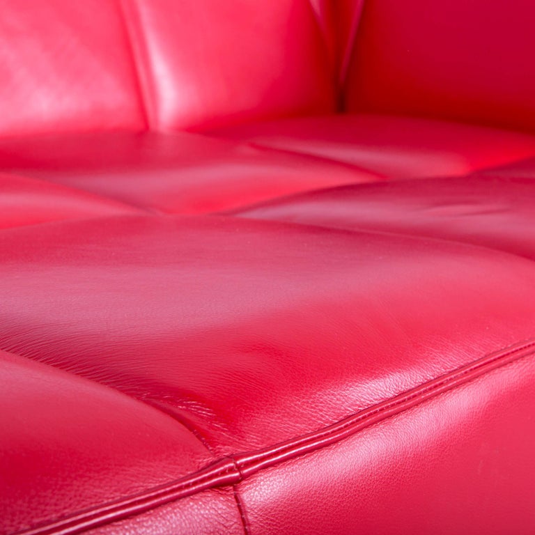 BoConcept Designer Chaise Longue Red Leather Sofa Couch Recamiere Couch ...