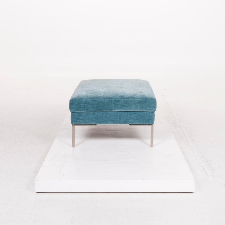 BoConcept Fabric Stool Blue Ottoman at 1stDibs