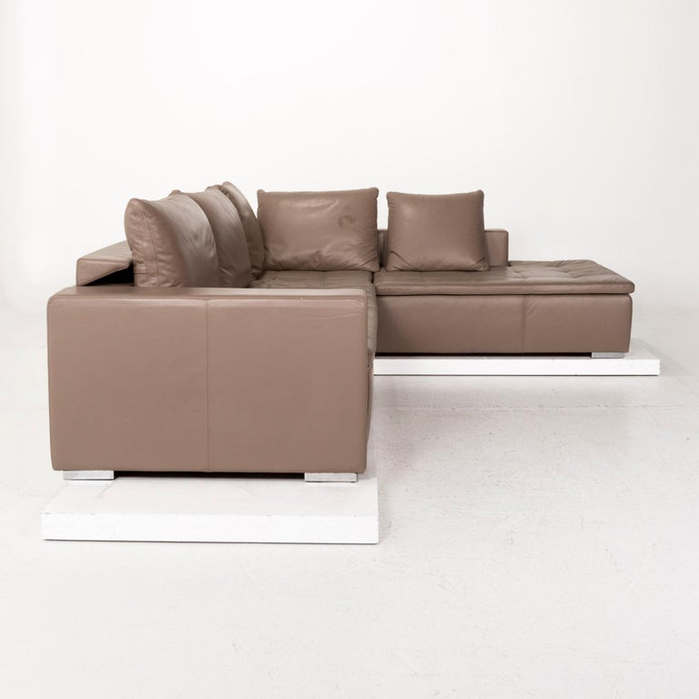 BoConcept Mezzo Leather Corner Sofa Brown Gray-Brown Sofa Couch at ...