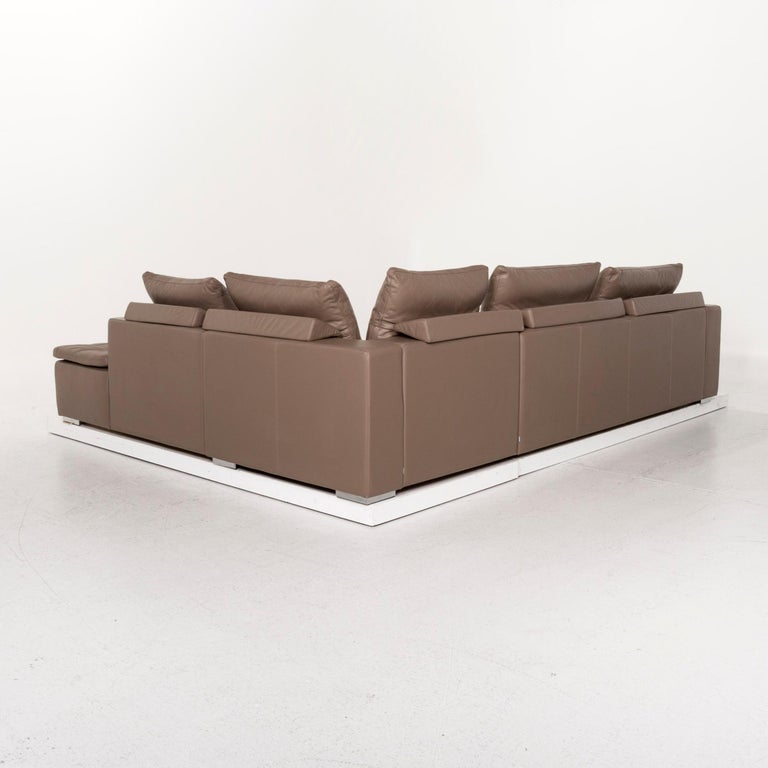 BoConcept Mezzo Leather Corner Sofa Brown Gray-Brown Sofa Couch at ...