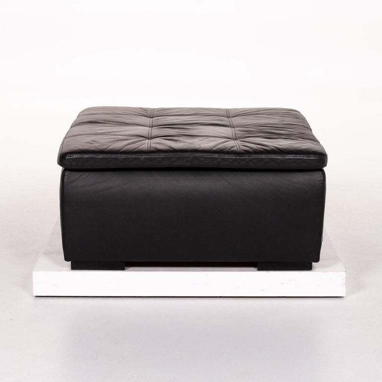 BoConcept Mezzo Leather Sofa Set Black 1 Corner Sofa 1 Stool For Sale ...