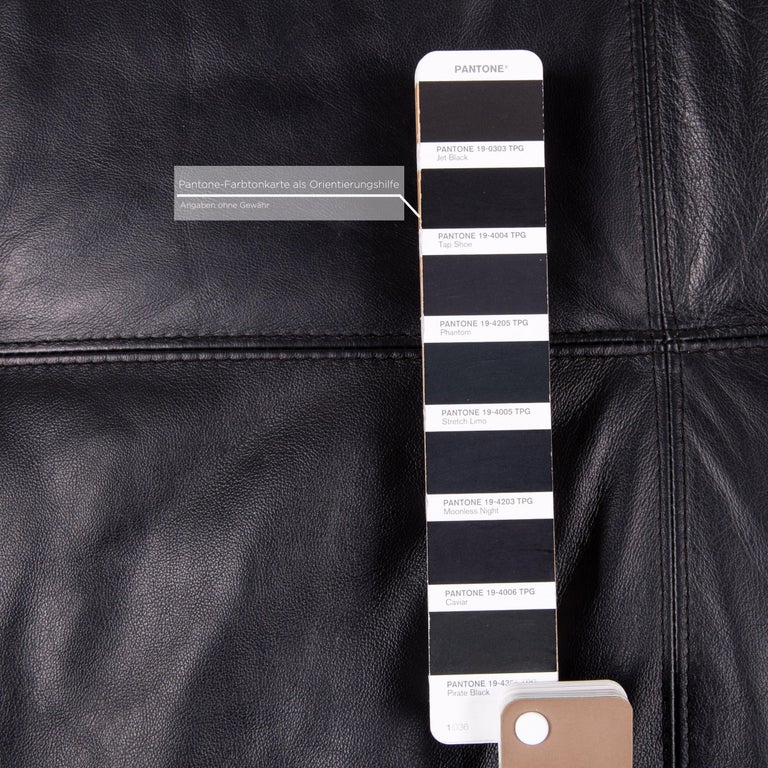 BoConcept Mezzo Leather Sofa Set Black 1 Corner Sofa 1 Stool For Sale ...