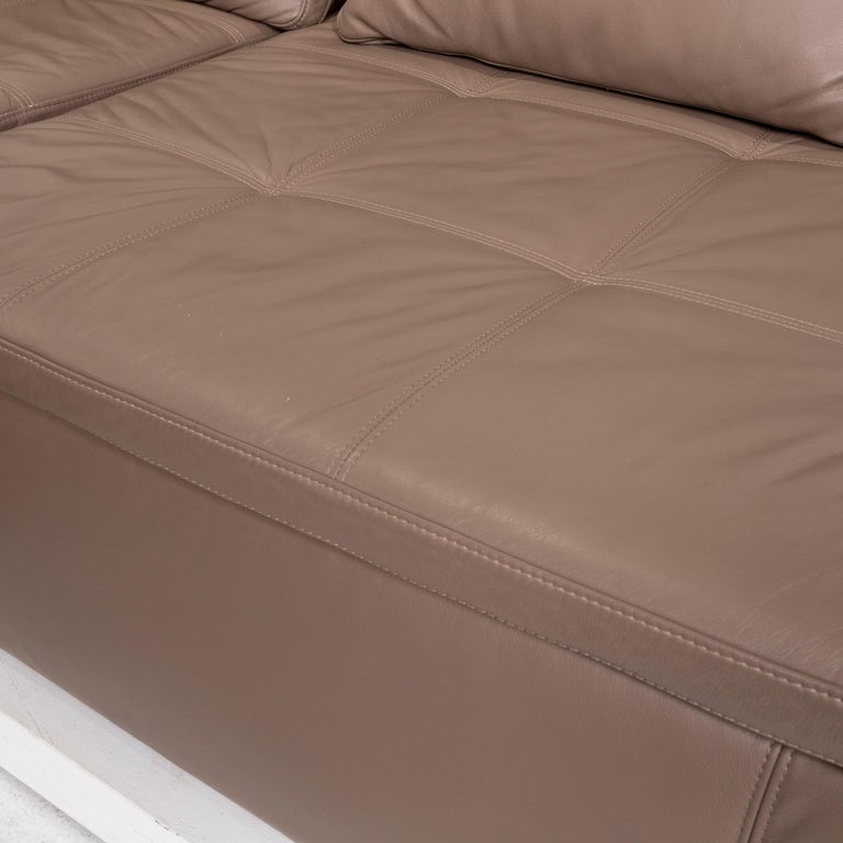 Boconcept Mezzo Leather Sofa Set Brown Gray Brown 1 Corner Sofa 1 Stool ...