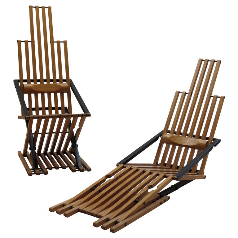 Body Chairs by Jim Warren Pearl Dot 1979 Yoga Chair Slatted Ash Chair ...