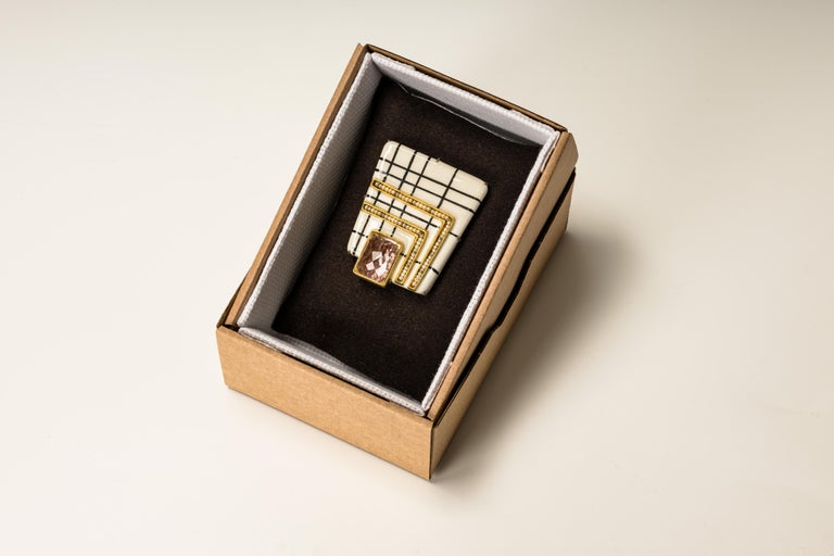 Bodyfurnitures Brooch: Double View Rock Crystal with Tourmalines ...
