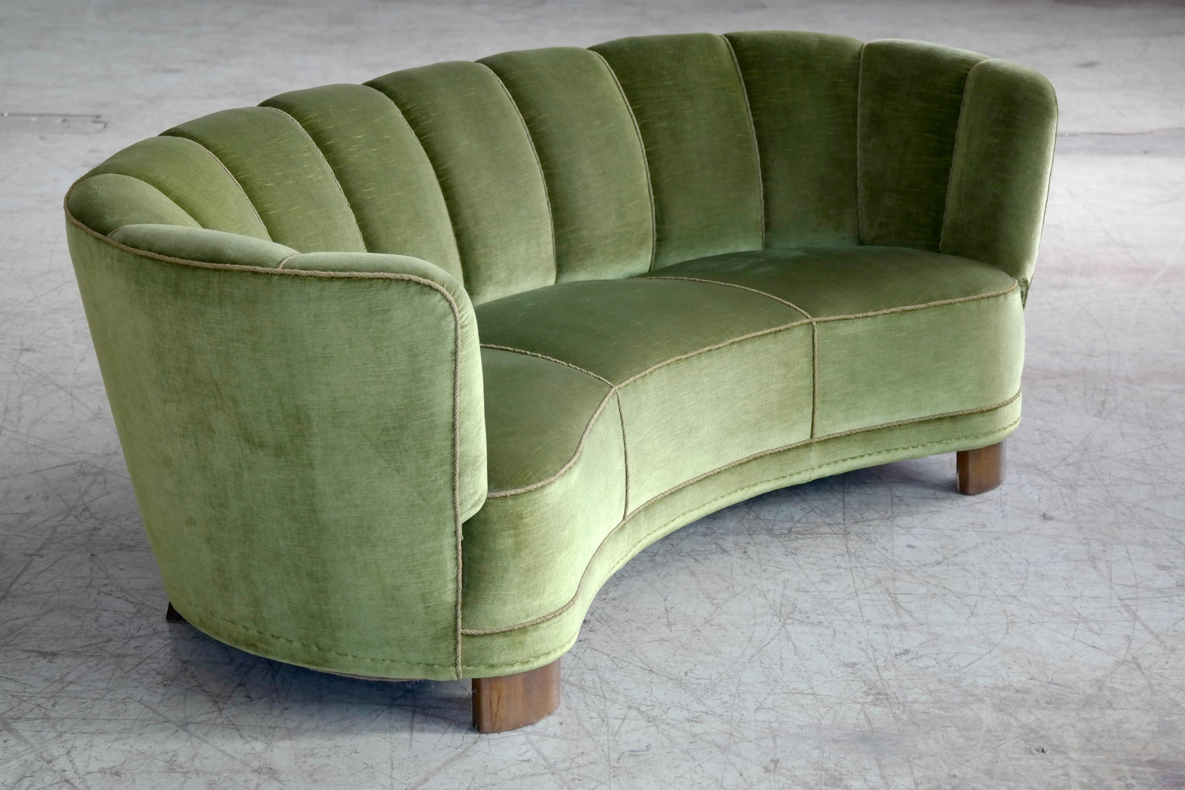 Boesen Style Banana Form Curved Sofa by Slagelse Mobelvaerk Danish ...