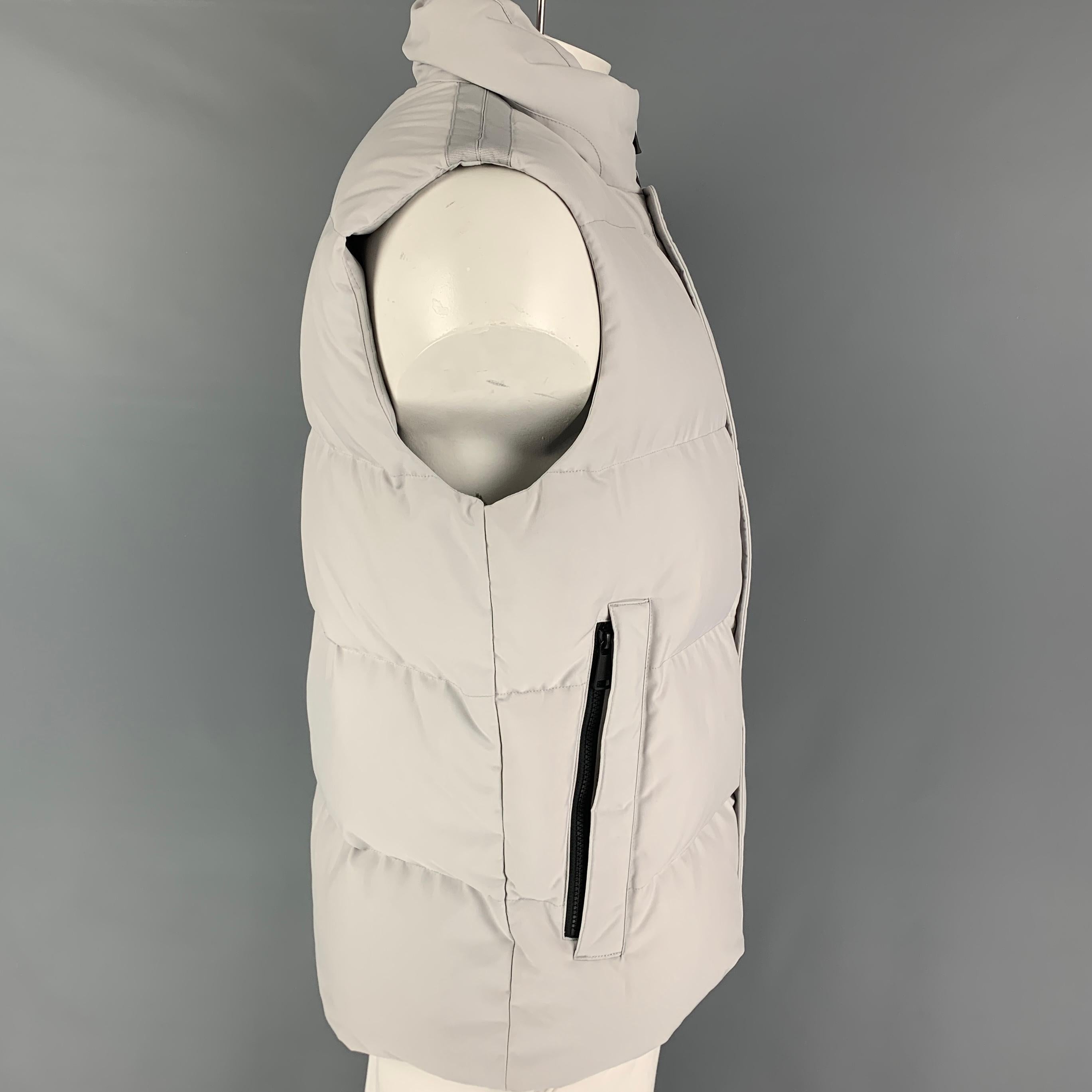 BOGNER Size M Grey Light Grey Quilted Zip and Snaps Vest For Sale at ...