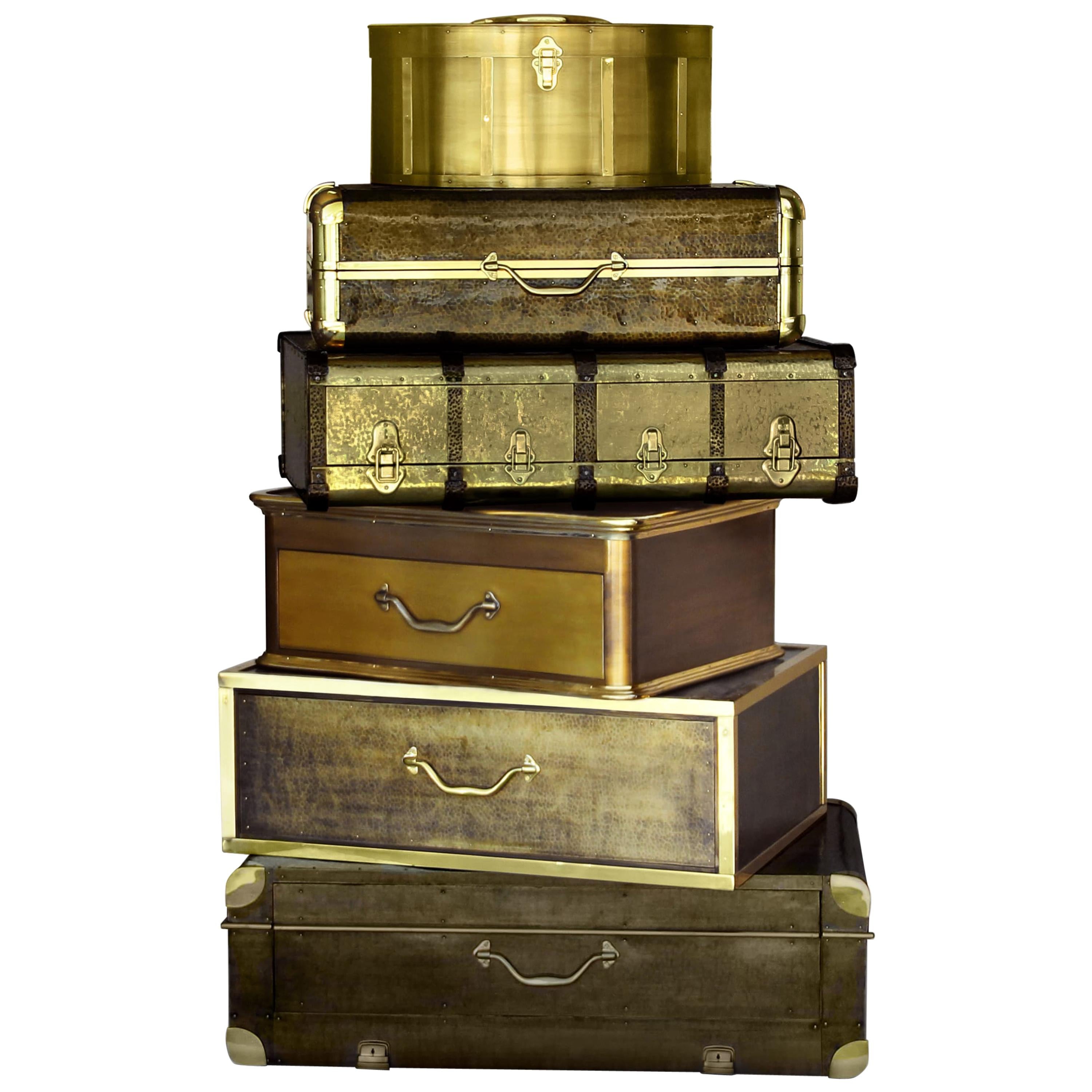 Baron Luxury Safe in Brass with Silver Detail For Sale at 1stDibs