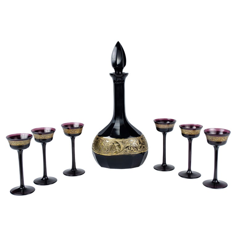 Bohemia Crystal Liquor Set For Sale at 1stDibs