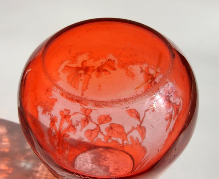 Bohemian Art Nouveau Harrach Orange to Clear Cameo Glass Vase, 1900 For ...