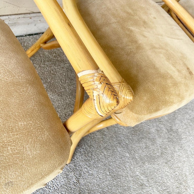 Bohemian Bamboo Rattan and Cane Dining Chairs, 4 Chairs For Sale at 1stDibs