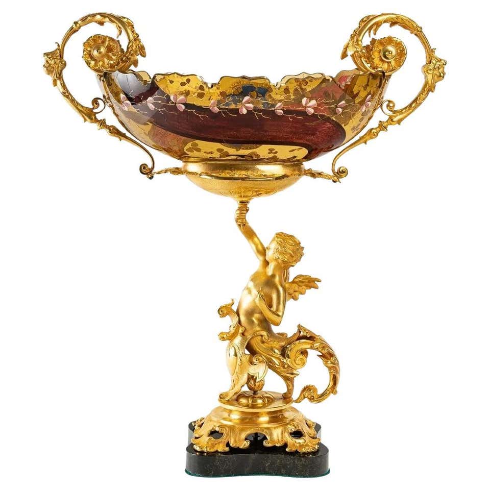 Antique Bohemian Ruby Red Crystal Glass Punch Bowl 19th Century For Sale At 1stdibs