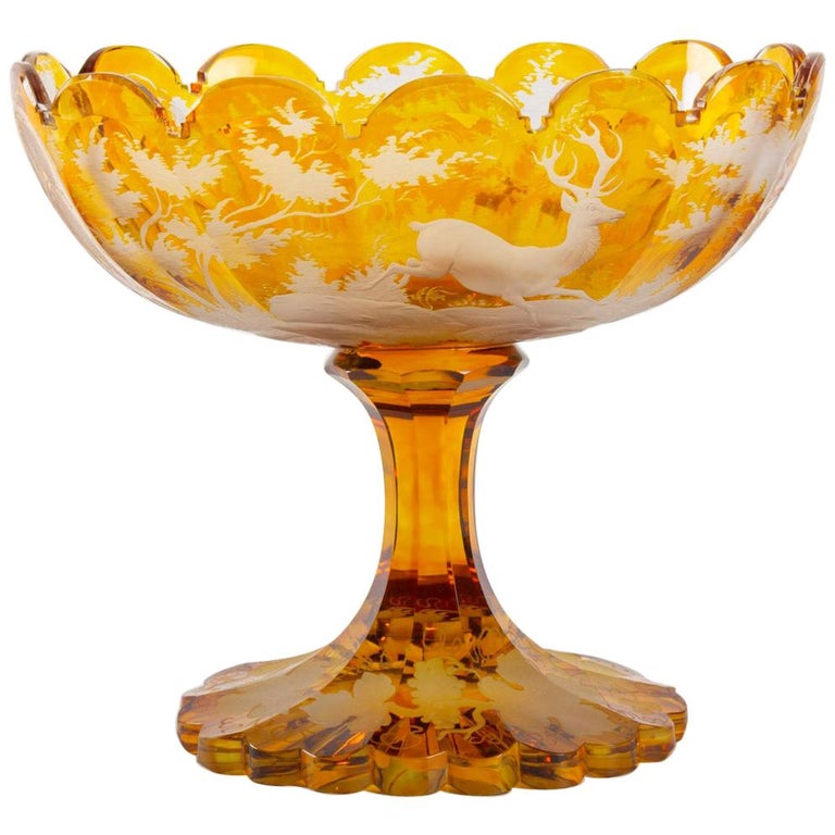 Bohemian Crystal Cup Engraved with Scenes from the Black Forest, 19th ...