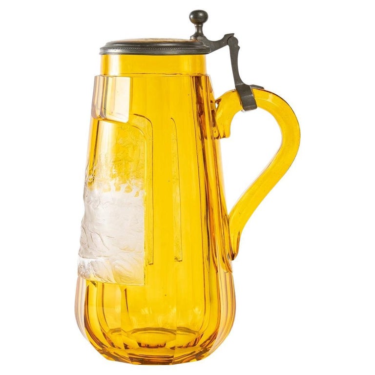 Bohemian Crystal Pitcher, 19th Century For Sale at 1stDibs