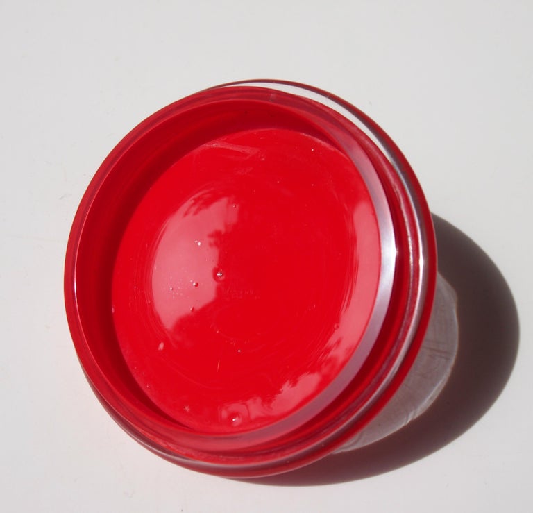 Bohemian Enamelled Loetz Red Tango Glass Box and Cover by Dagobert ...