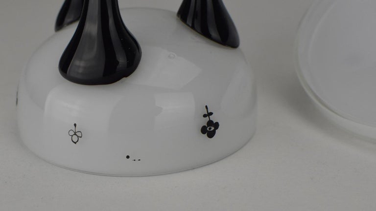 Bohemian Enamelled Loetz White Tango Glass Box and Cover by Dagobert ...