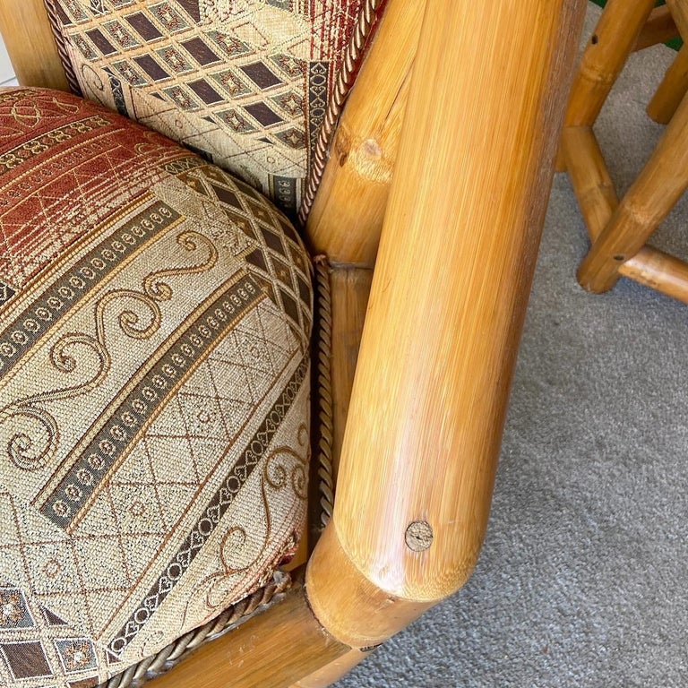 Bohemian Hexagonal Bamboo Dining Chairs For Sale at 1stDibs