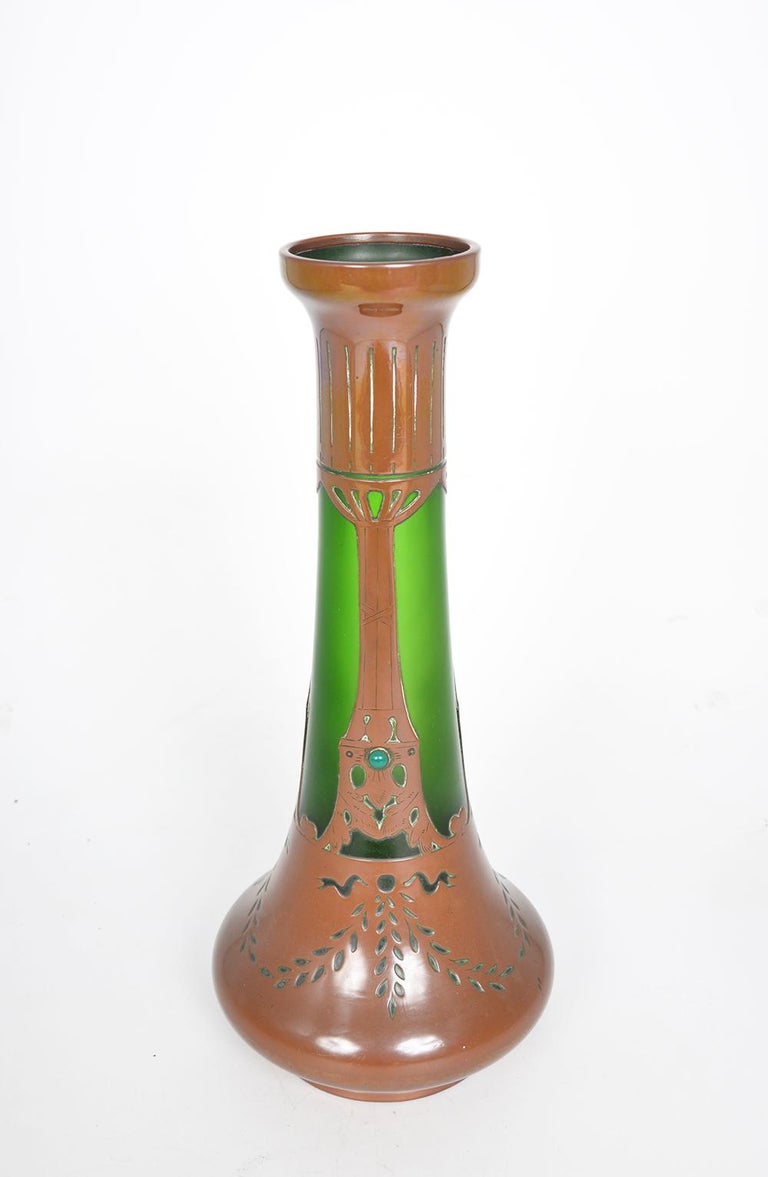 Bohemian Jugendstil Art Nouveau Austrian Secessionist Glass Copper ...