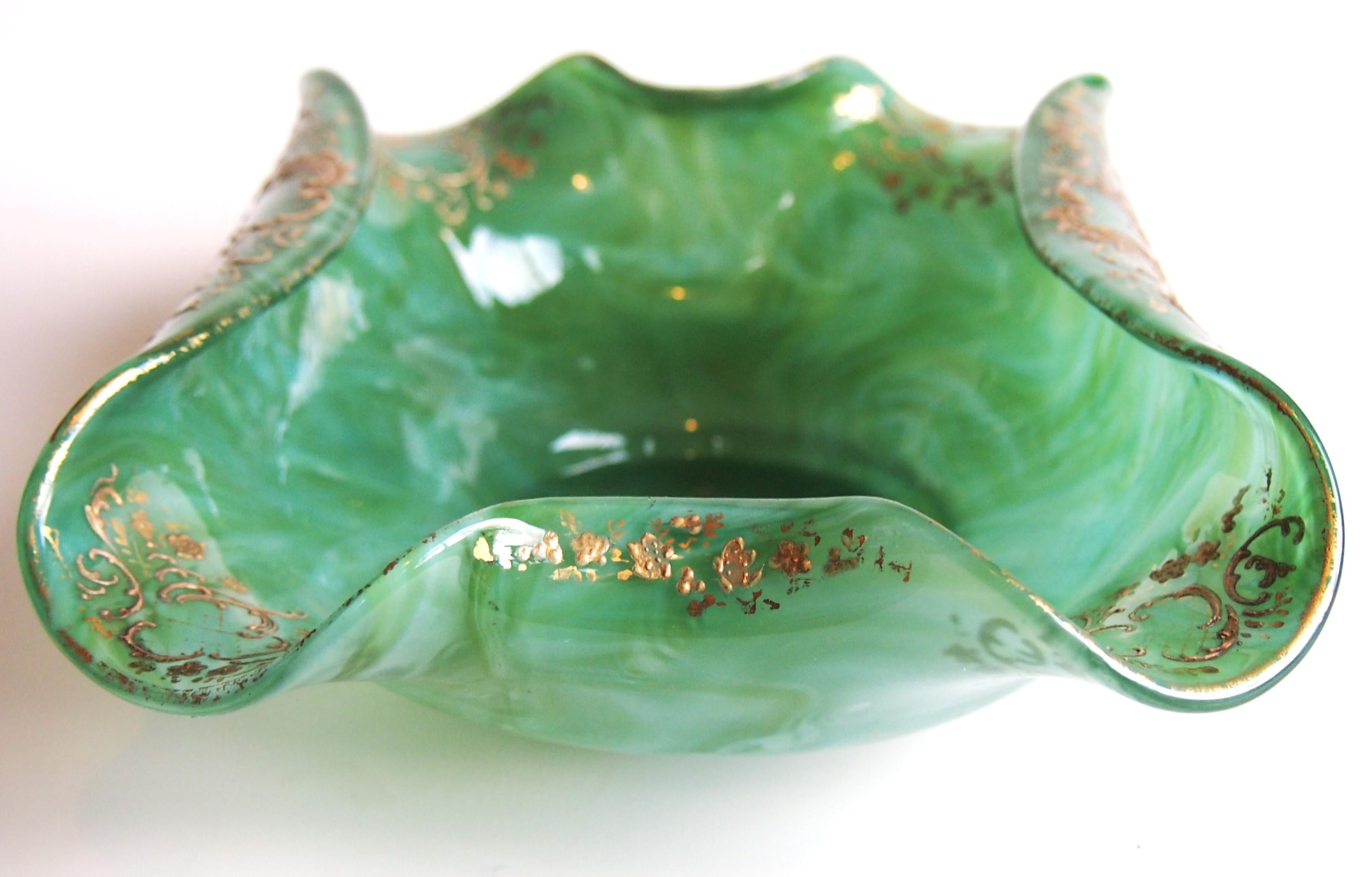 Bohemian Late Victorian Gilded Loetz Malachit Glass Bowl 1890s For Sale ...