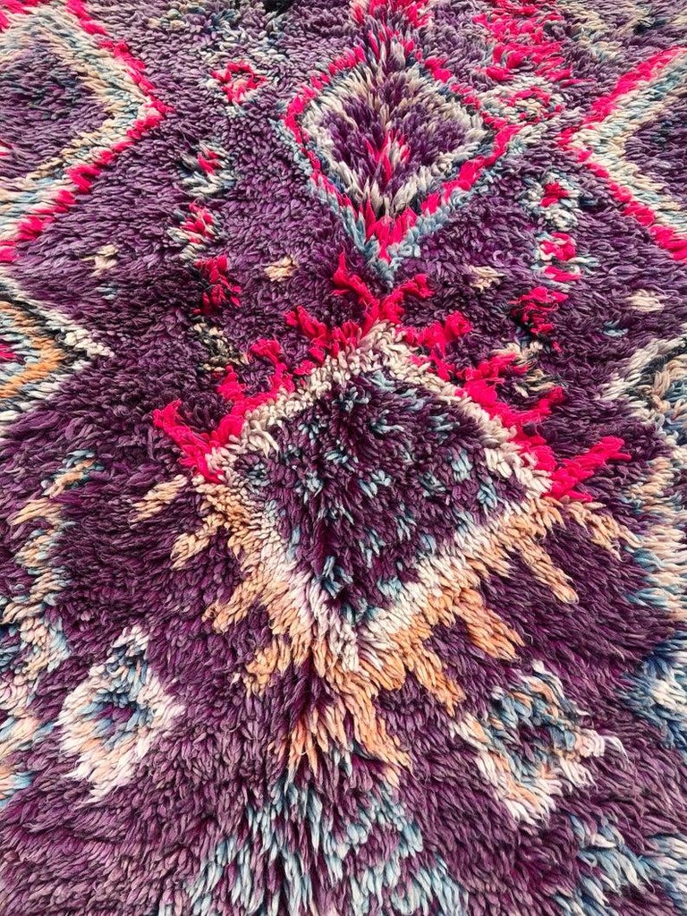 Bohemian Moroccan Berber Rug Boujag, Handmade Knotted Wool, Free ...