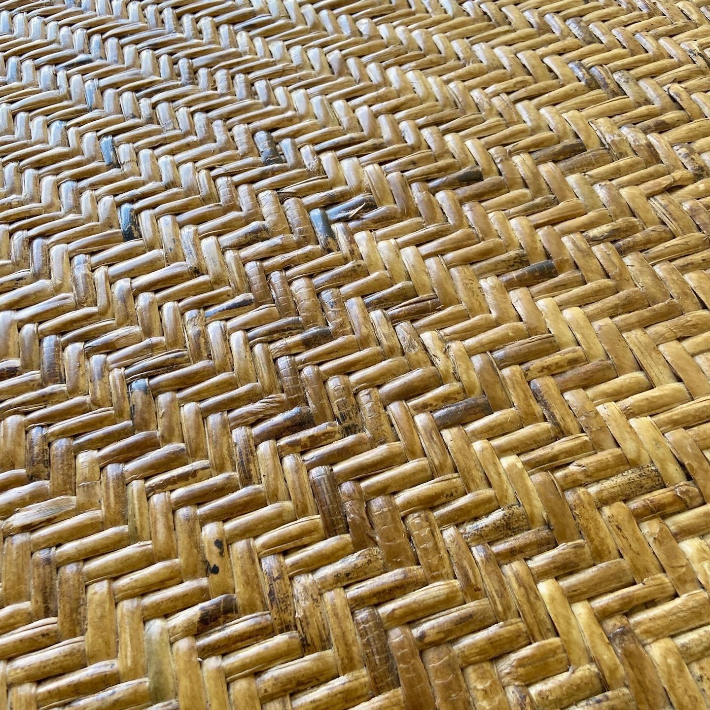 Bohemian Square Wicker Wrapped Coffee Table For Sale at 1stDibs