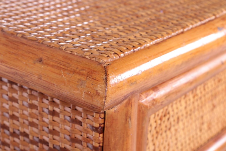 Bohemian Style Bamboo Rattan Desk with Drawers from France, 1960s at ...