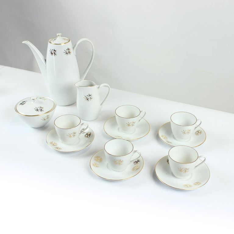 Bohemian Tea Set in Porcelain and Gold, Czechoslovakia 1950s For Sale ...