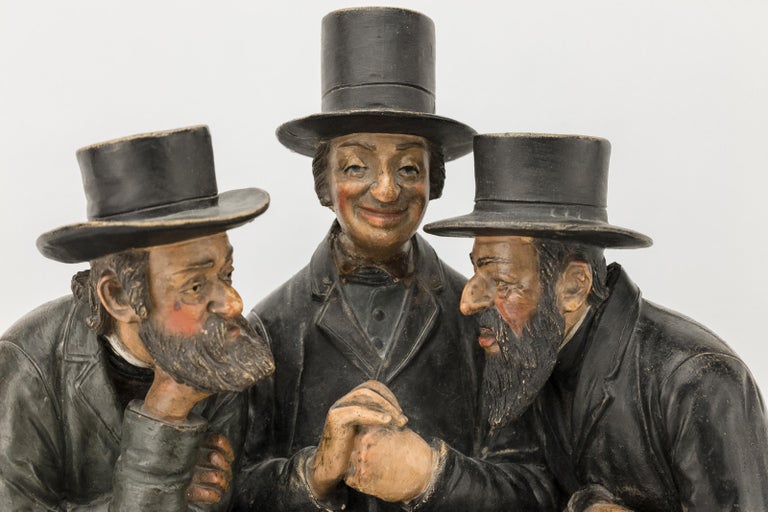 Early 20th Century Bohemian Terracotta Figure Group of Three Jews For ...