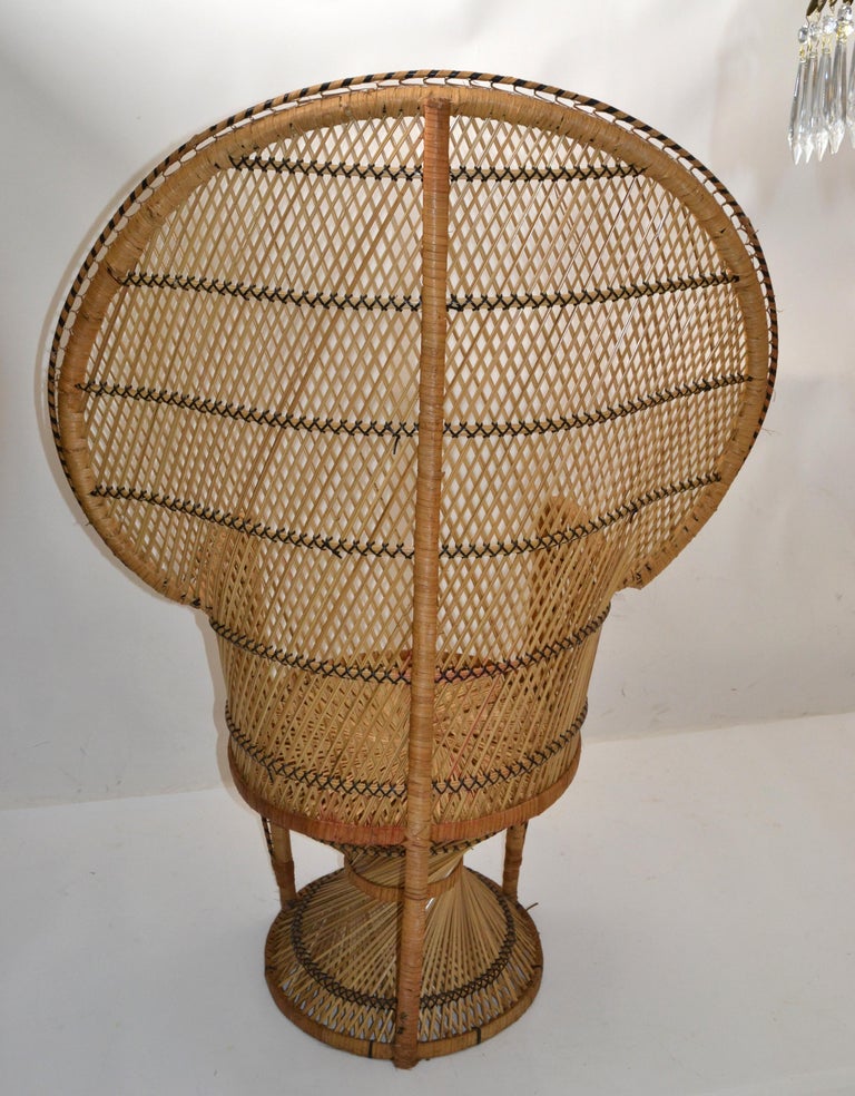 Bohemian Vintage Handcrafted Beige and Black Wicker, Rattan, Reed ...