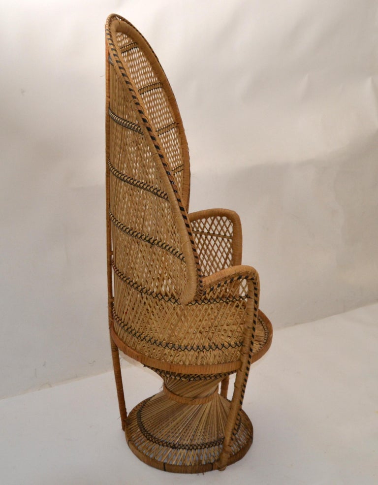 Bohemian Vintage Handcrafted Beige and Black Wicker, Rattan, Reed ...
