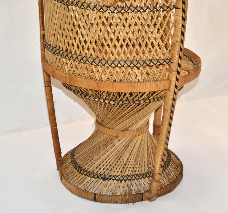Bohemian Vintage Handcrafted Beige and Black Wicker, Rattan, Reed ...