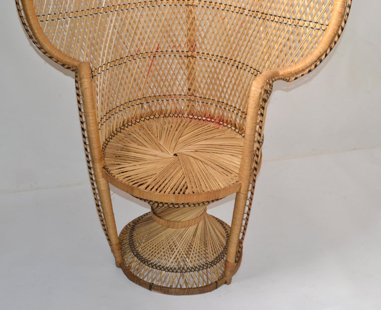 Bohemian Vintage Handcrafted Beige and Black Wicker, Rattan, Reed ...