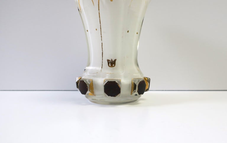Bohemian White and Gold Vase For Sale at 1stDibs