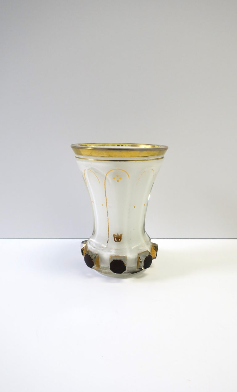 Bohemian White and Gold Vase For Sale at 1stDibs