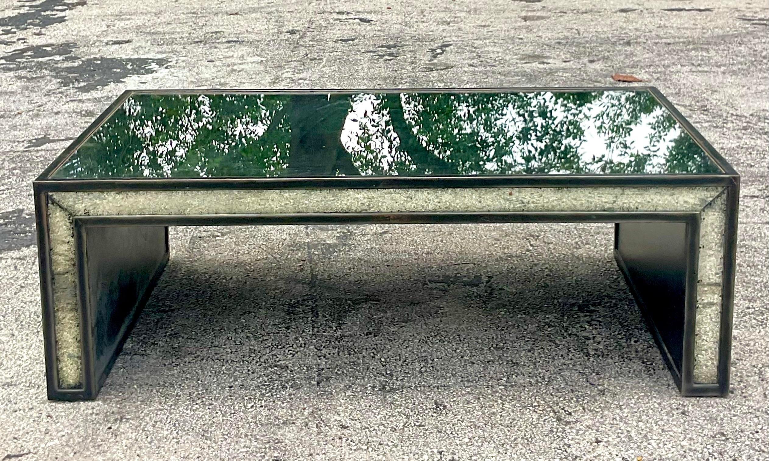 Boho Archive Home for Century Antiqued Mirror Coffee Table at 1stDibs