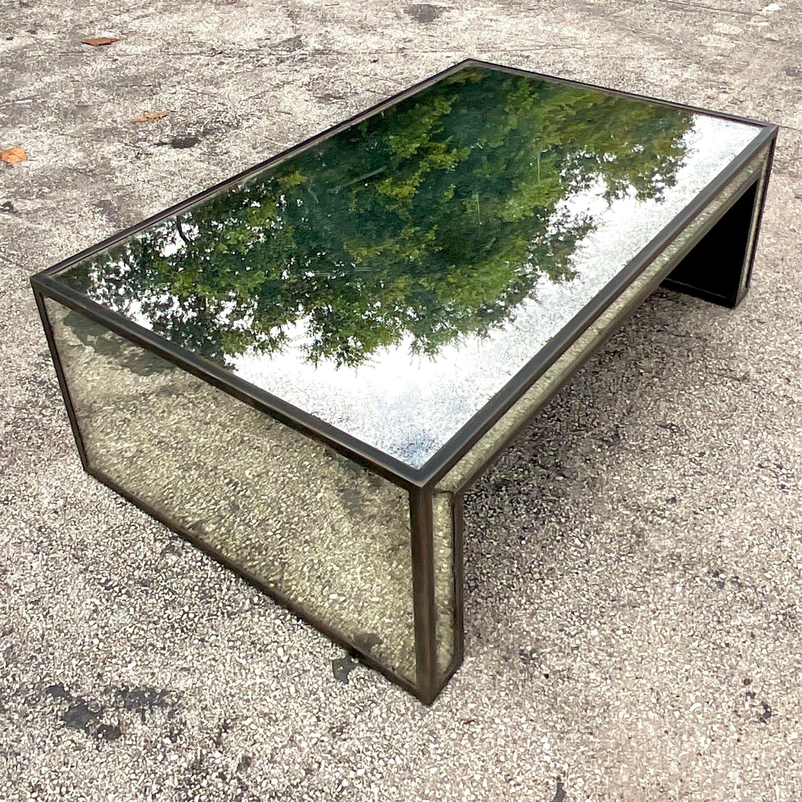 Boho Archive Home for Century Antiqued Mirror Coffee Table at 1stDibs