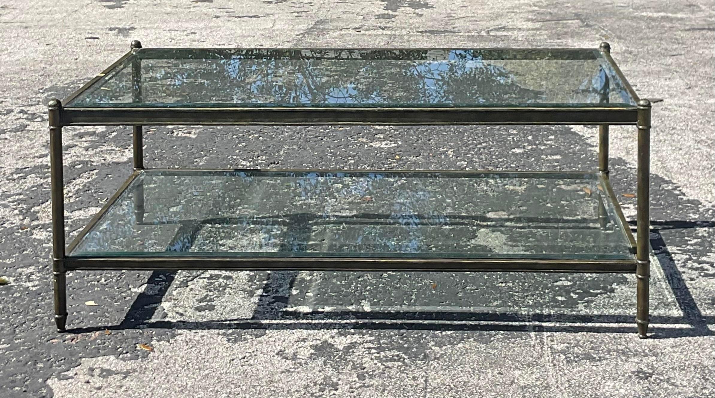 Boho Burnished Brass Coffee Table For Sale at 1stDibs