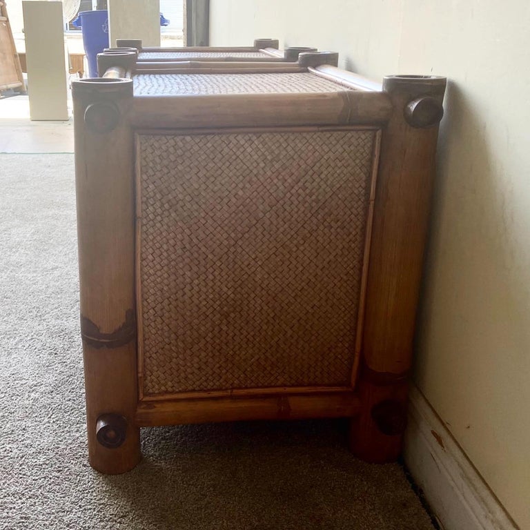 Boho Chic Bamboo Nightstands, a Pair For Sale at 1stDibs